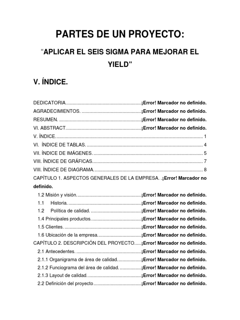 Partes de Un Proyecto | PDF | Six Sigma | Ciencia de sistemas