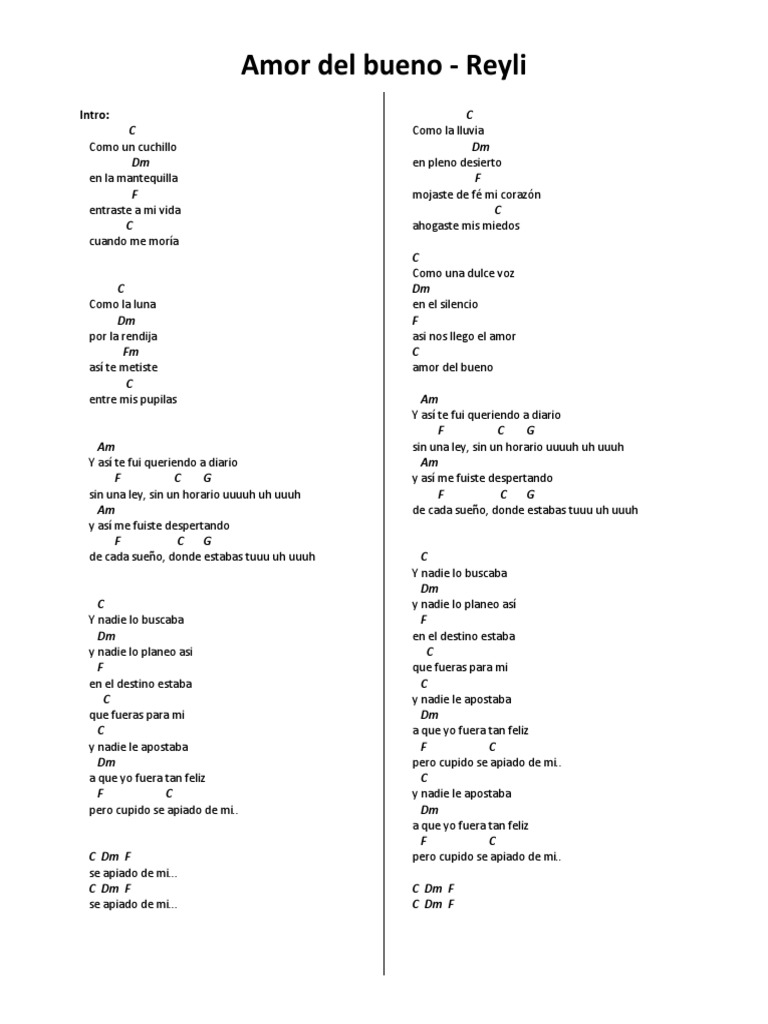 Amor Del Bueno - Reyli Barba | PDF