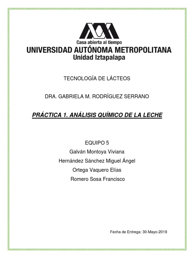 Análisis físico-químico de leches | PDF | Leche | Ácido