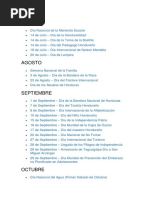 Calendario Cívico Honduras | PDF