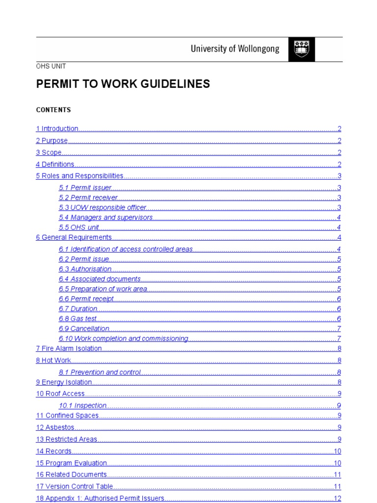Permit To Work | PDF | Occupational Safety And Health | Risk Assessment