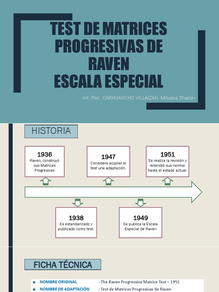 Test de Matrices Progresivas de Raven Escala Especial | PDF | Conceptos ...