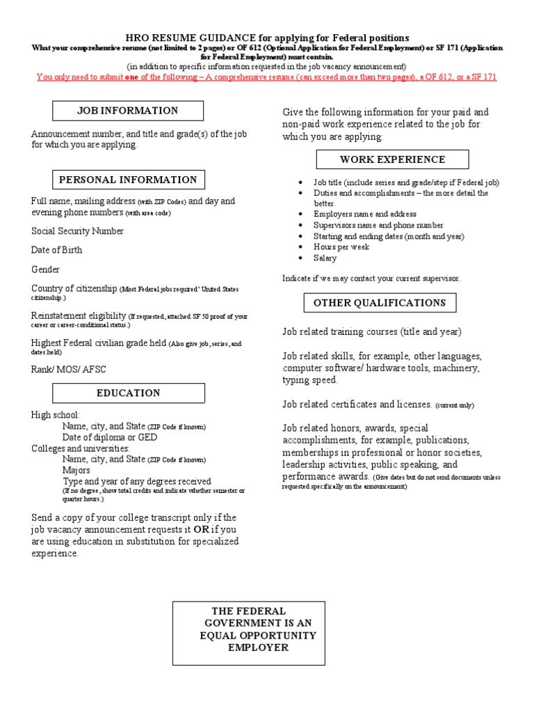 HRO Resume Guidance and Sample Resume Format | PDF | Résumé | Employment
