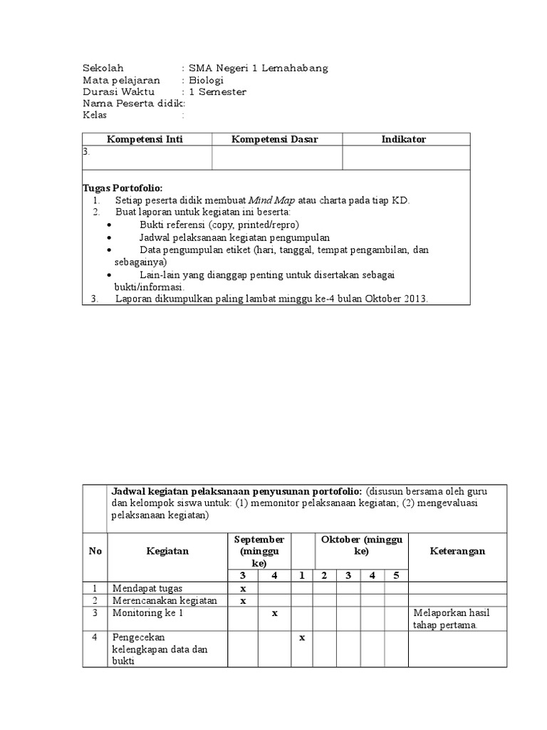 Instrumen Penilaian Portofolio | PDF