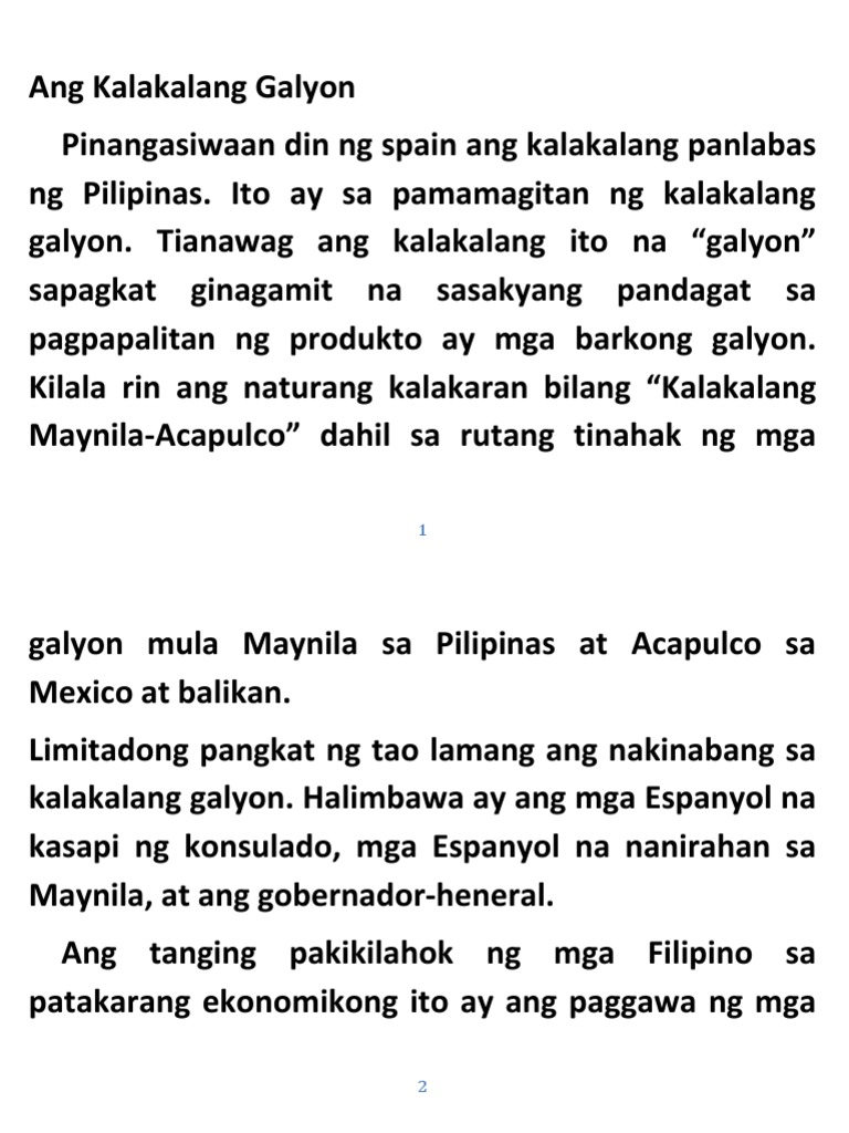 Ang Kalakalang Galyon | PDF