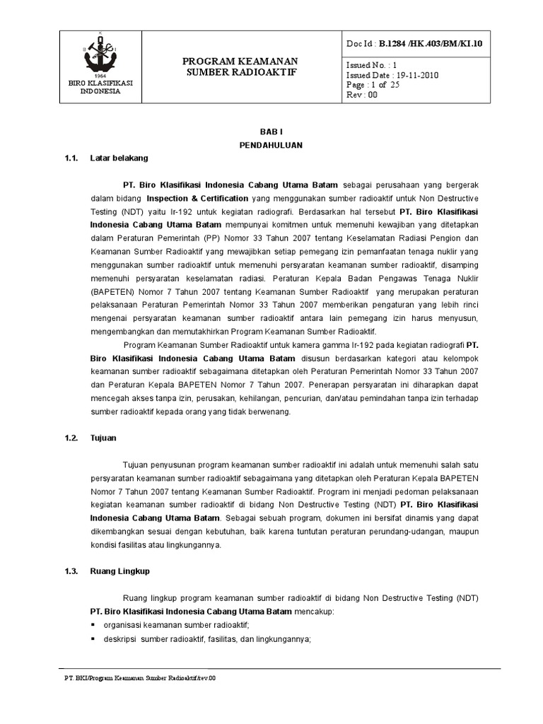 Program Keamanan Sumber Radioaktif | PDF | Sains & Matematika