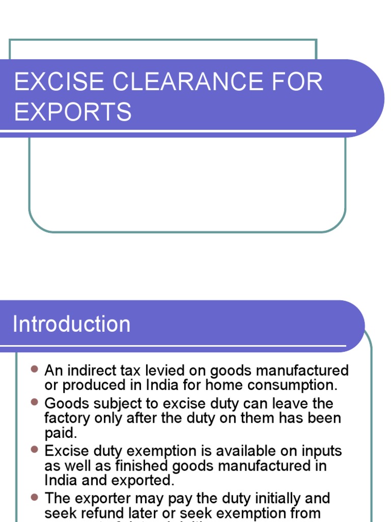 Excise Clearance For Exports | PDF | Taxes | Taxation