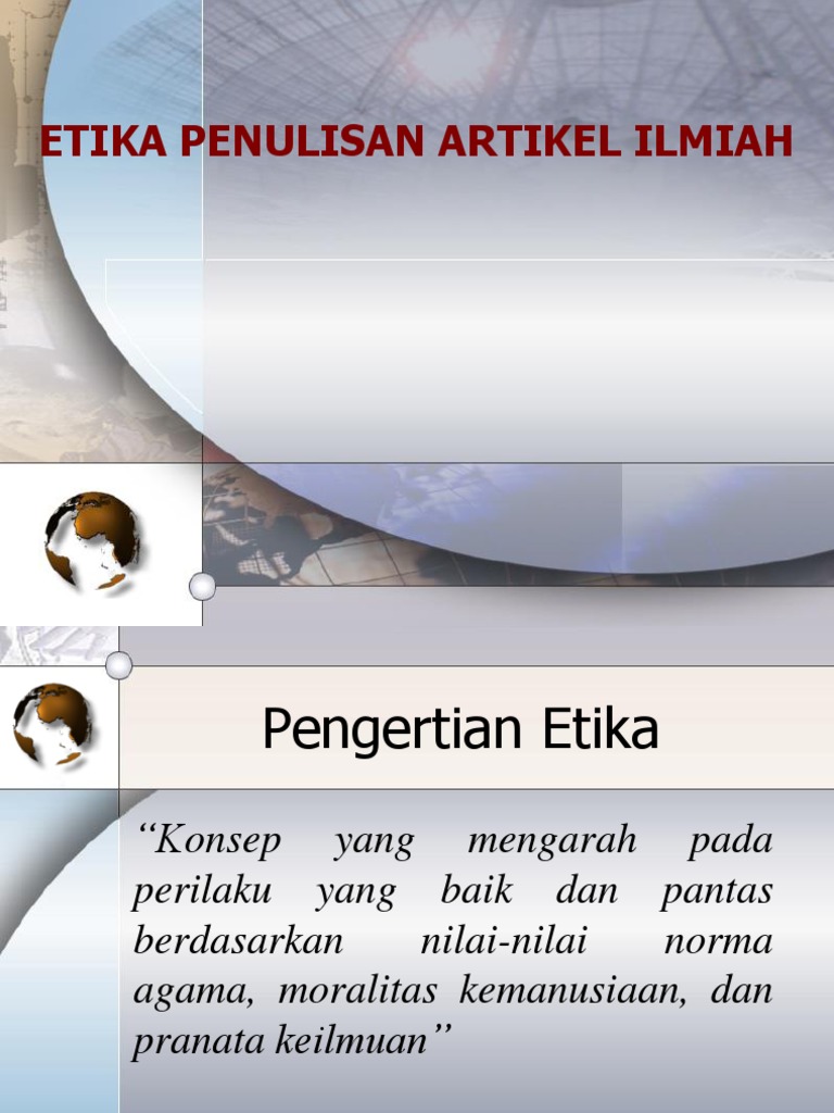 Etika Penulisan Karya Ilmiah | PDF