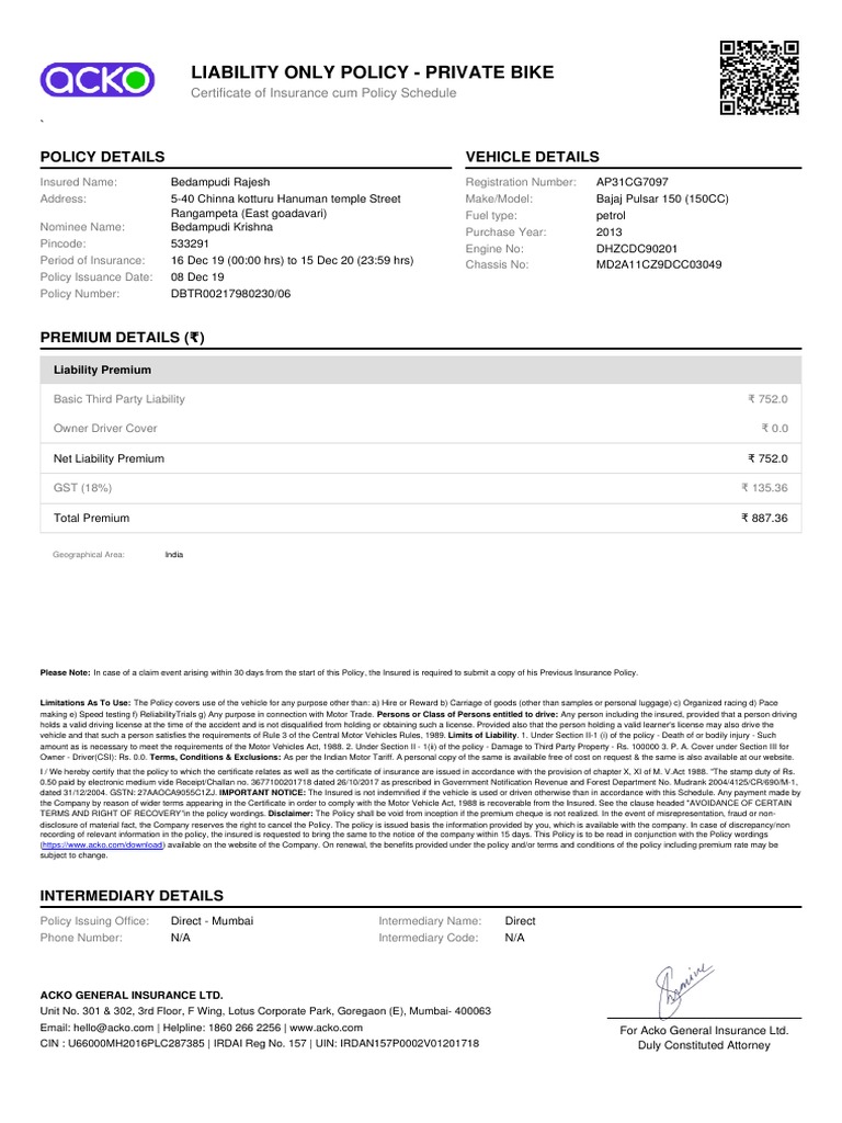 A Concise Summary of Key Details from a Private Motorcycle Liability ...