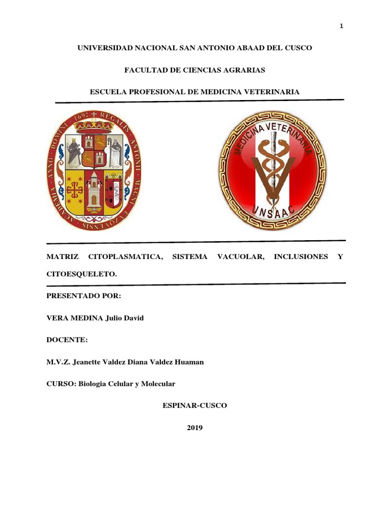Monografia Matriz Citoplasmatica | PDF | Citosol | Microtúbulos