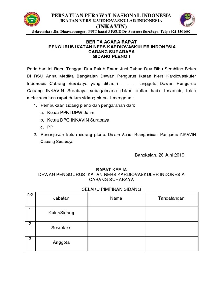Berita Acara INKAVIN PDF | PDF