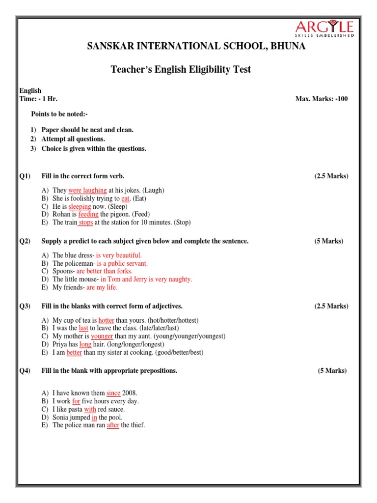 Answer Key | PDF | Languages | Language Arts & Discipline
