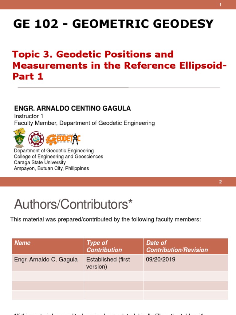 GE 102 - Geometric - Geodesy - Topic - 3 - Part - 1 PDF | PDF ...