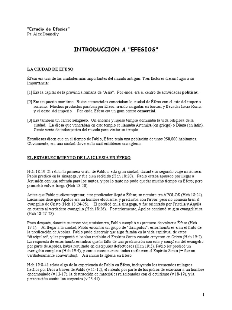 Introduccion A Efesios Acad Bibl | PDF | Pablo el apóstol | Salvación