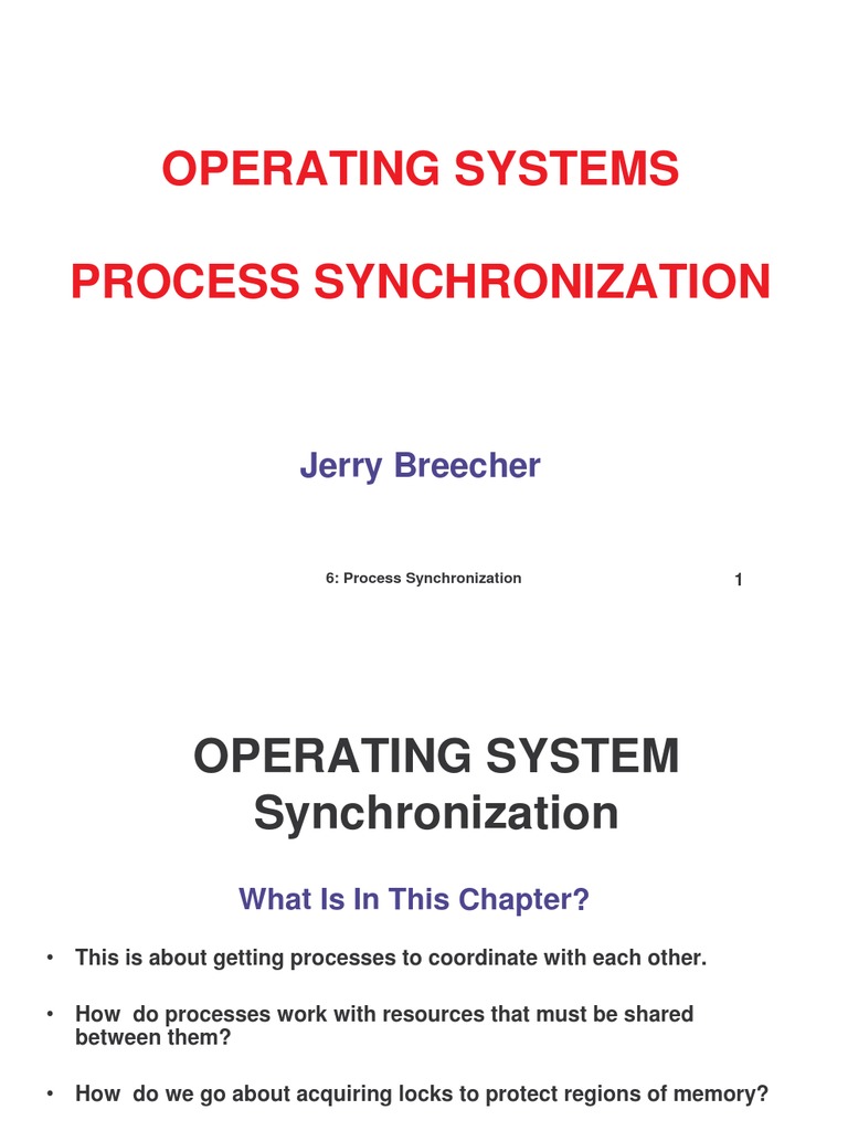 Operating System Process Syncronization Pdf Computing Computer Programming