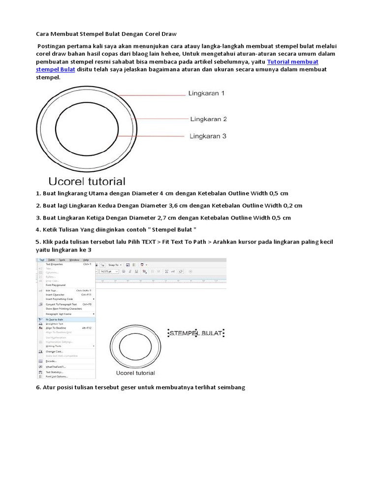 Panduan Membuat Stempel Bulat di Corel Draw | PDF | Griya & Taman