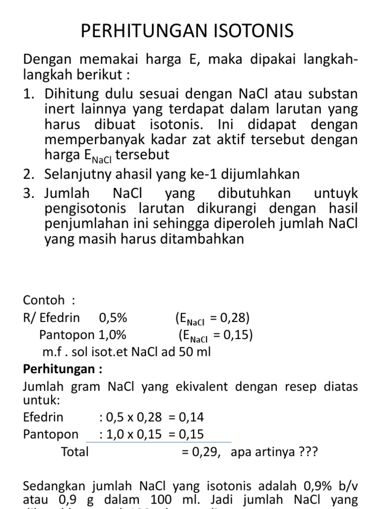 Perhitungan Isotonis | PDF