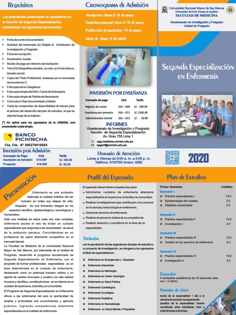 Triptico 2020 | PDF | Enfermería | Cuidado de la salud