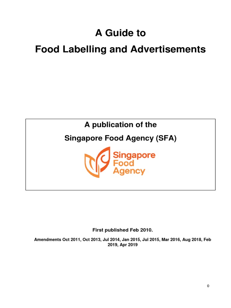 SFA Food Labelling and Advertisements PDF | PDF | Sucrose | Nutrition ...