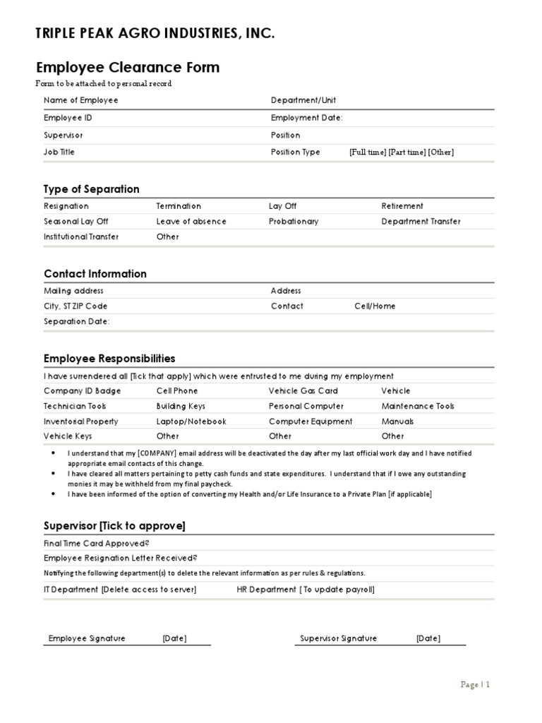 Employee Clearance Form | PDF | Employment | Computing