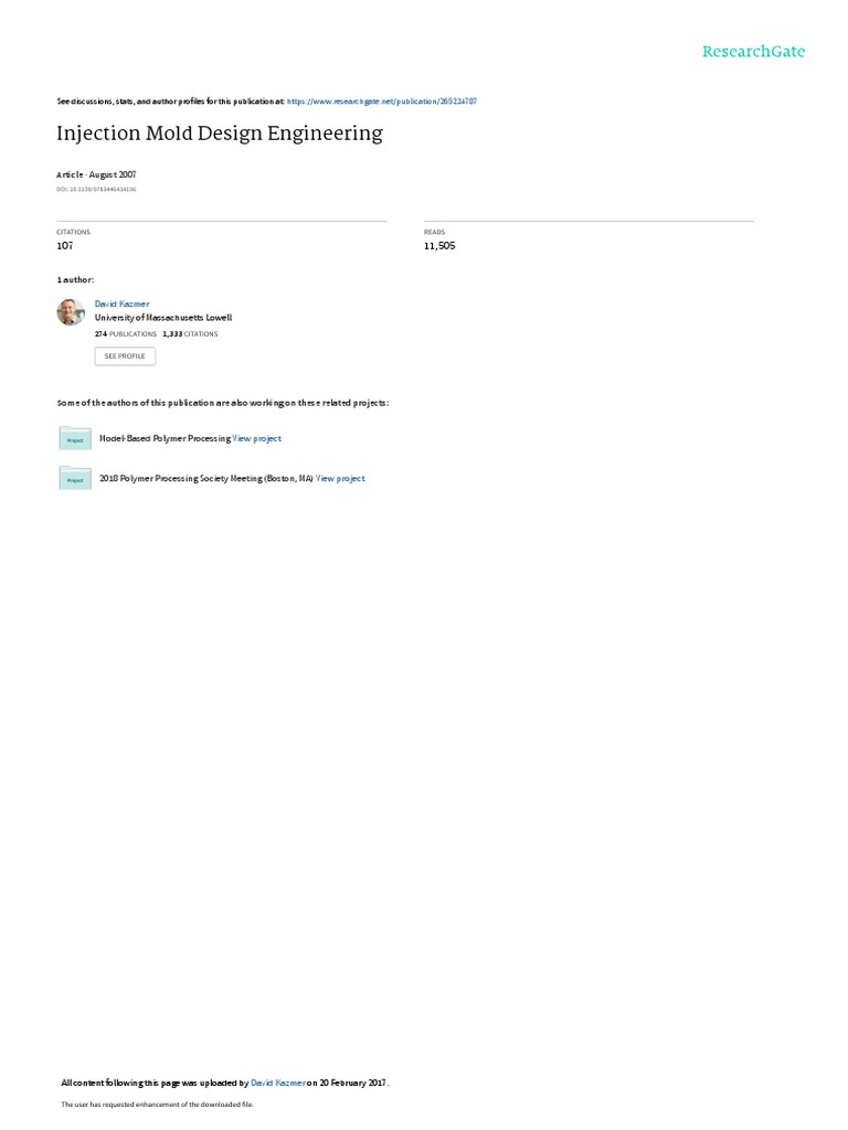 Injection Mold Design Engineering | PDF | Marginal Cost | Machining