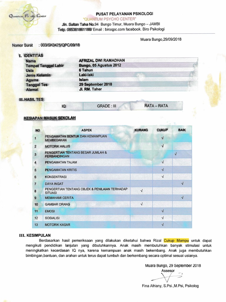 Test Psikologi | PDF