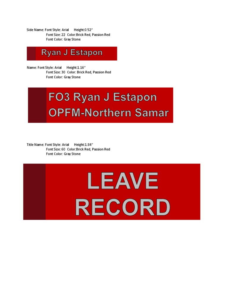 COVER PAGE Leave Record | PDF