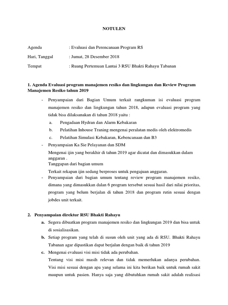 Notulen - Review Visi - Misi | PDF