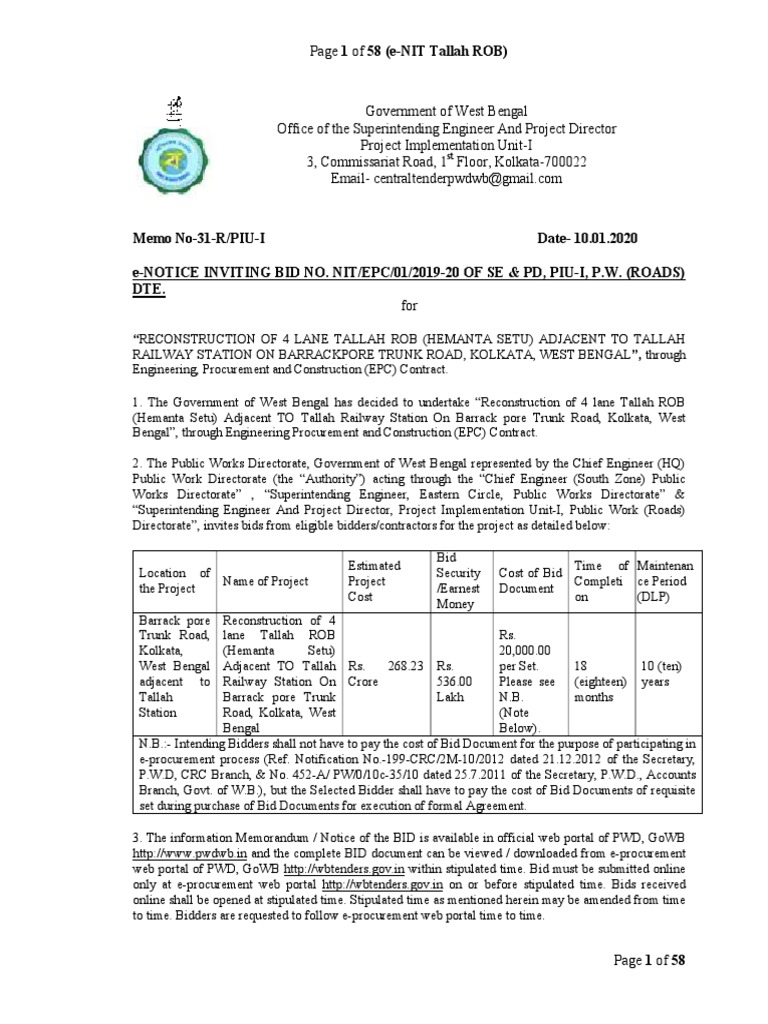 Tendernotice 1 PDF | PDF | Request For Proposal | Joint Venture