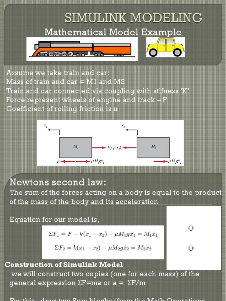 Simulink Modeling | PDF | Force | Mass