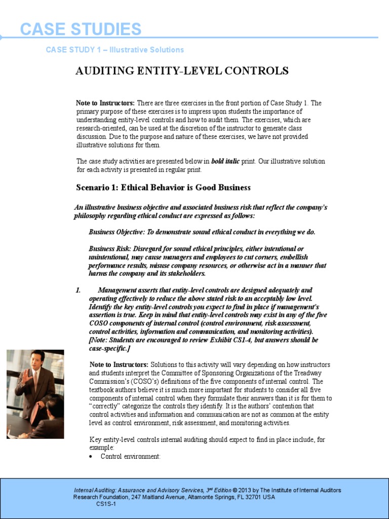 CS1-Entity-Level-Controls-solutions | Internal Audit | Internal Control
