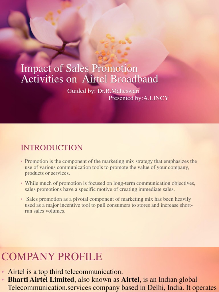 Airtel Broadband Sales Promotion Impact | PDF | Telecommunication ...