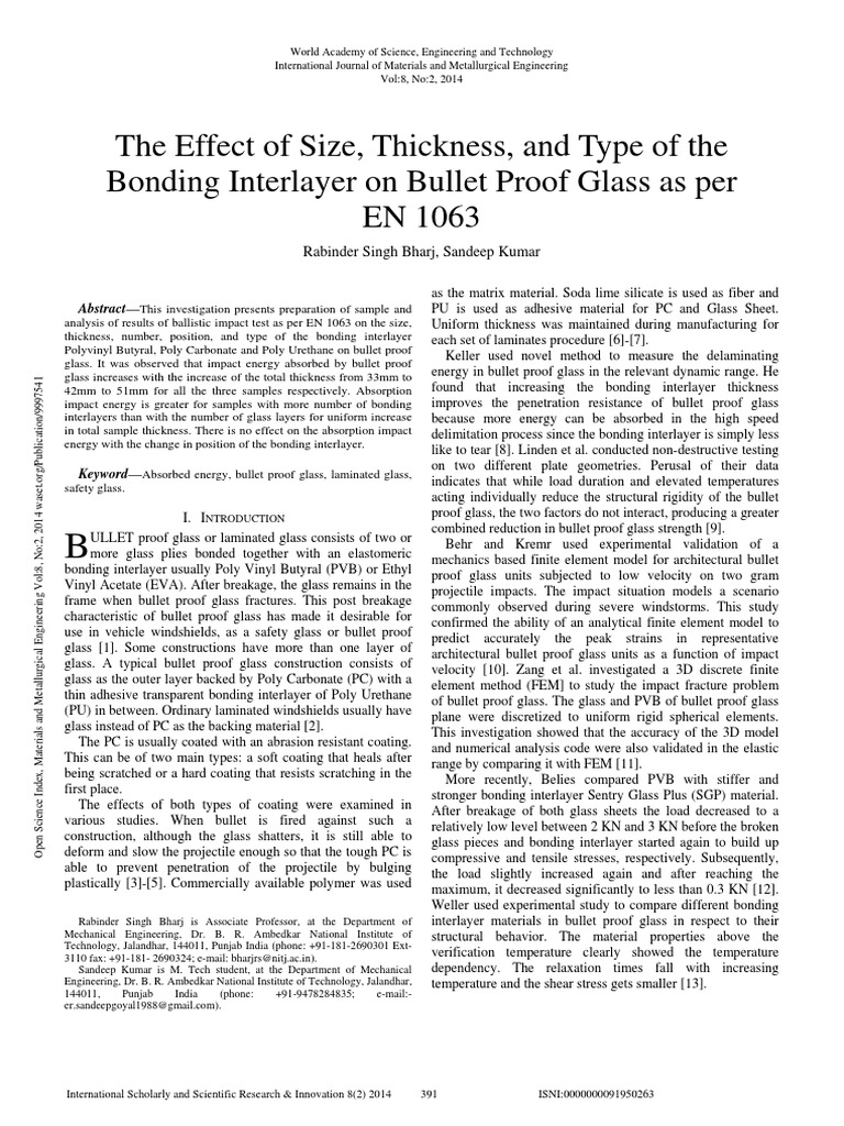 The Effect of Size Thickness and Type of The Bonding Interlayer On ...