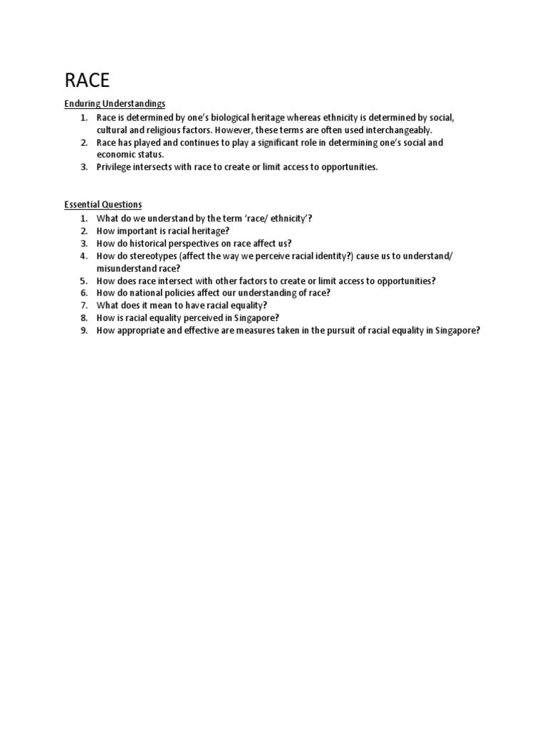 Race Reading Package | PDF | Race (Human Categorization) | Singapore