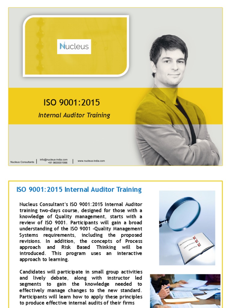 ISO 9001 Internal Auditor Training Brochure | Download Free PDF | Iso ...