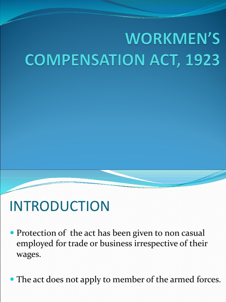 Workmens-Compensation Act 1923 | PDF | Employment | Death