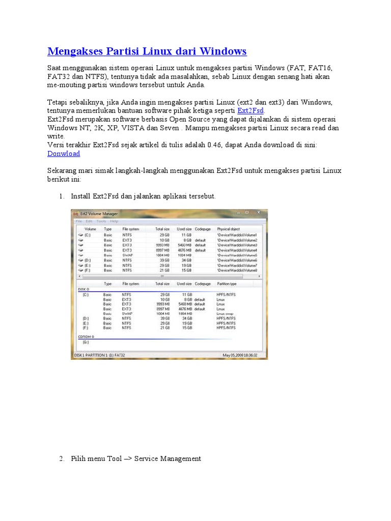 Mengakses Partisi Linux Dari Windows | PDF | Komputer