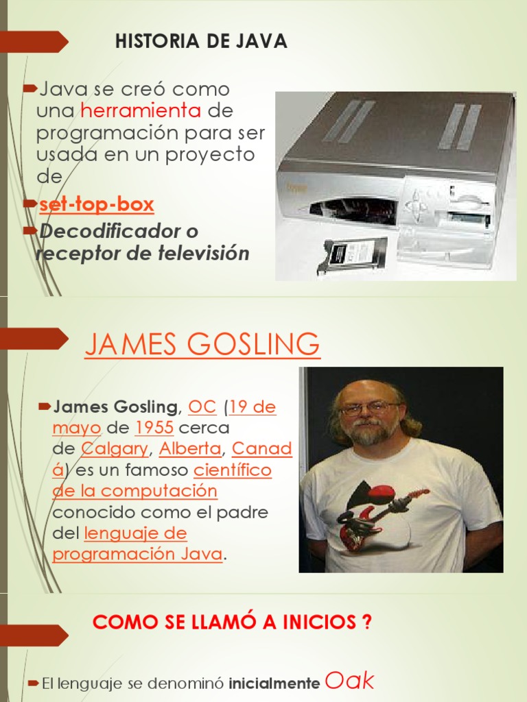 Java PPT Historia Marco Teorico | PDF | Eclipse (software) | Java (lenguaje de programación)