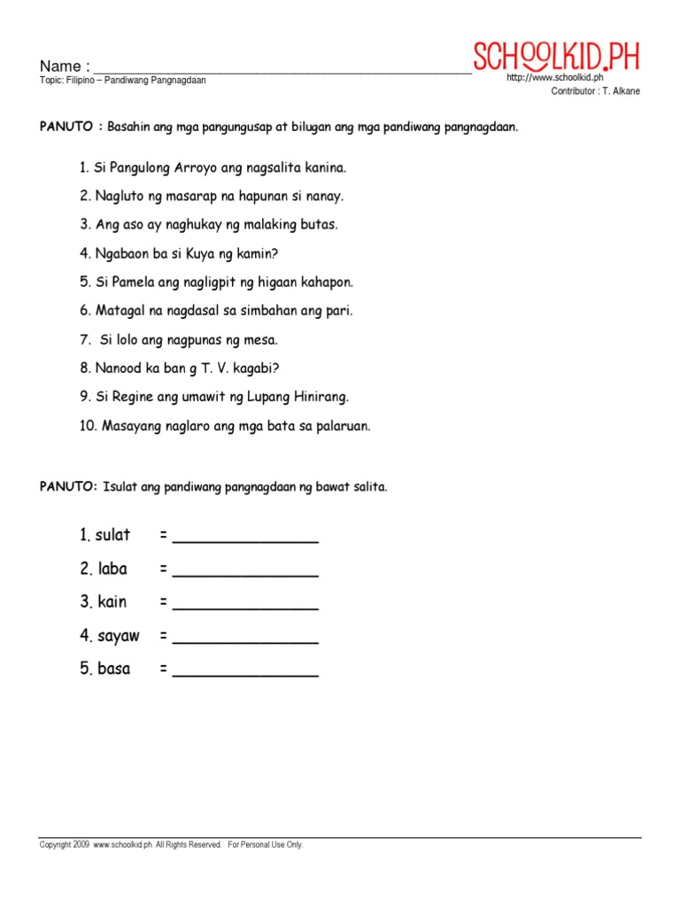 Pandiwan Pangnagdaan PDF | PDF