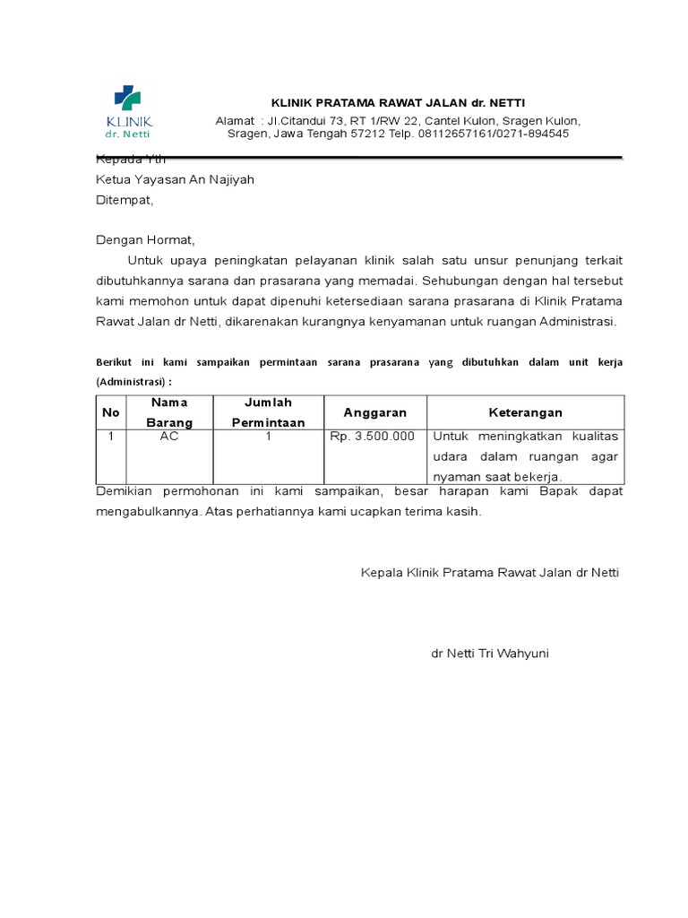 Format Pengajuan Barang | PDF