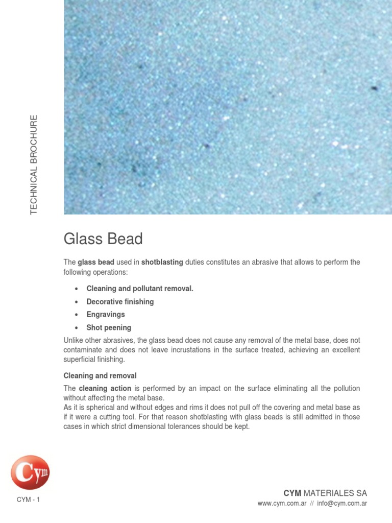 Glass Bead Blasting Overview | PDF | Glasses | Chemistry