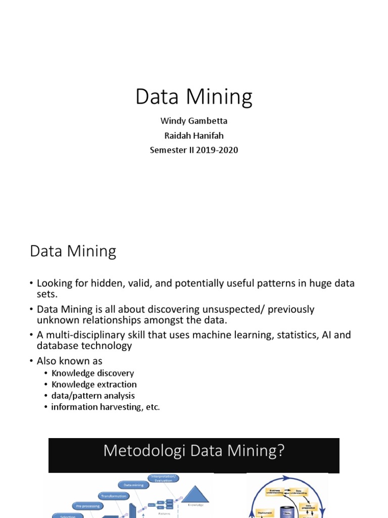 DM ITERA 2020 w1 | PDF | Data Mining | Data Analysis