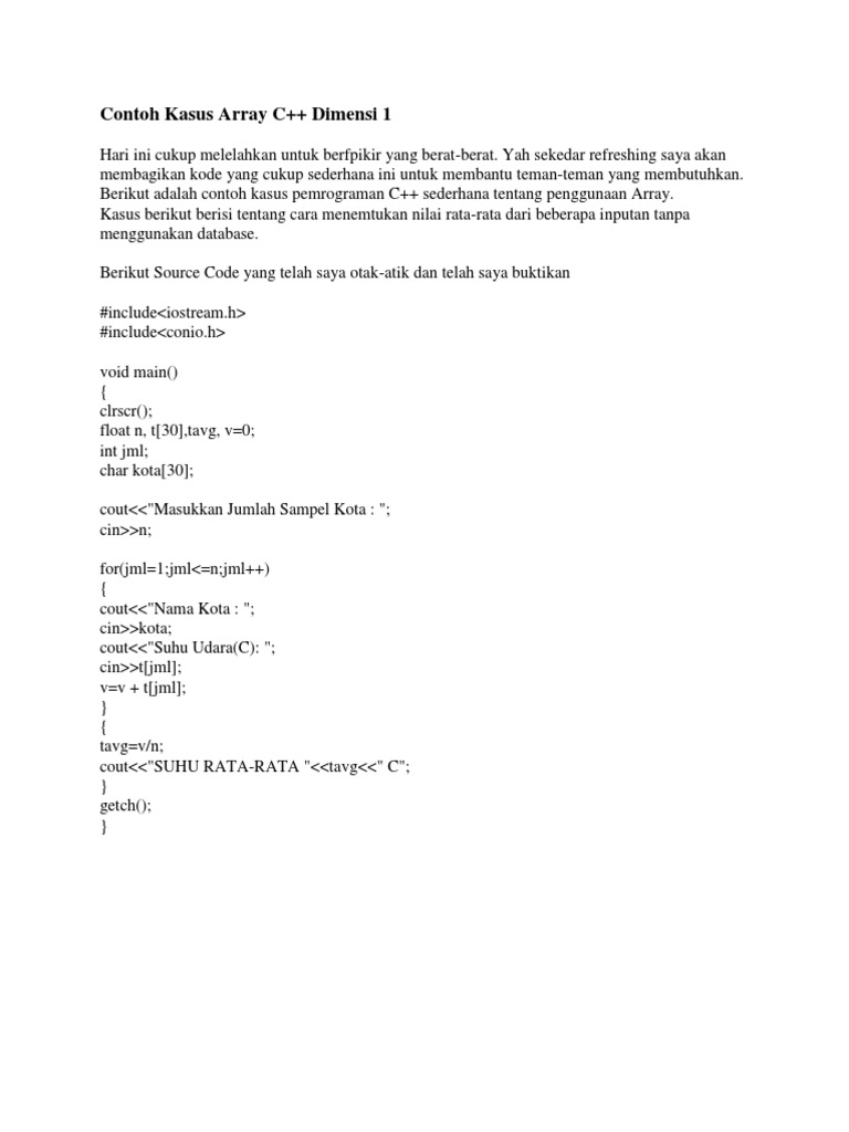 Contoh Kasus Array C | PDF