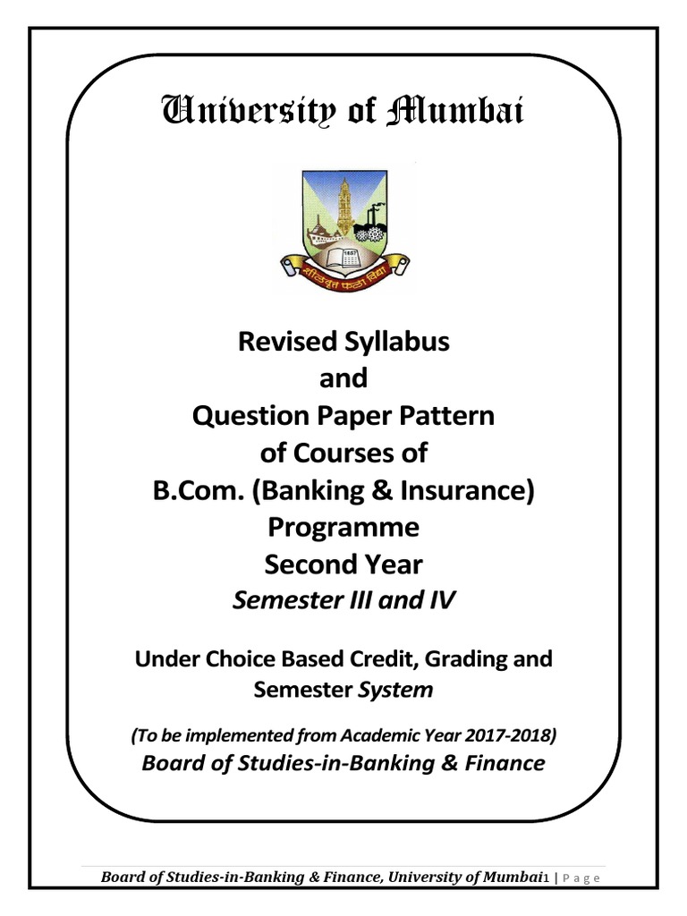B.Com Banking & Insurance Syllabus Sem 3-4 | PDF | Capital Budgeting ...