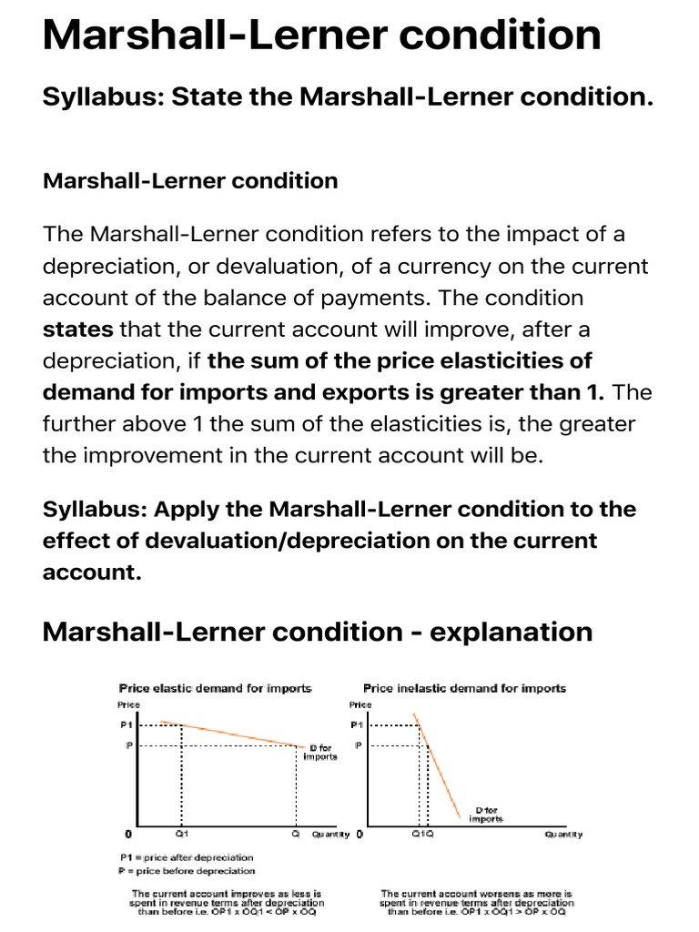 AS - Marshall-Lerner Condition | PDF | Devaluation | International Trade