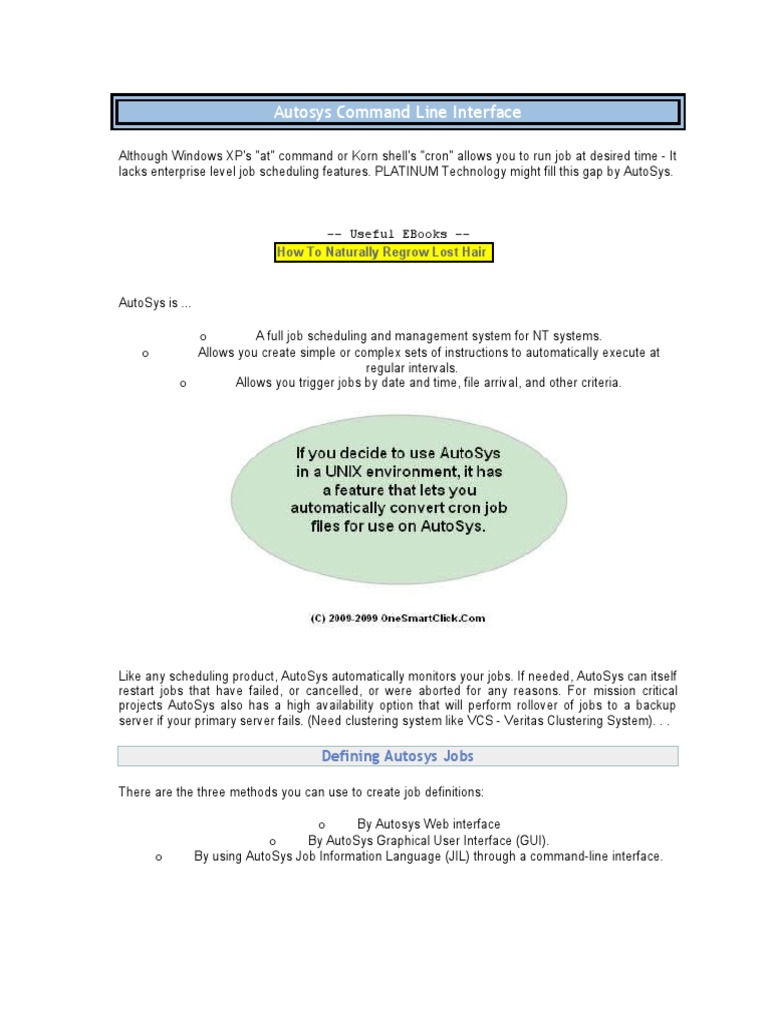 Autosys Command Line Interface Pdf Command Line Interface Computer Science