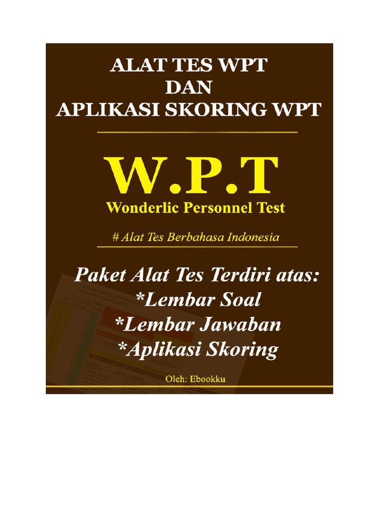 Paket Alat Tes WPT dan Aplikasi Skoring | PDF | Karier & Perkembangan ...