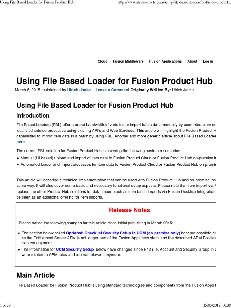 Using File Based Loader For Fusion Product Hub | PDF | Public Key ...