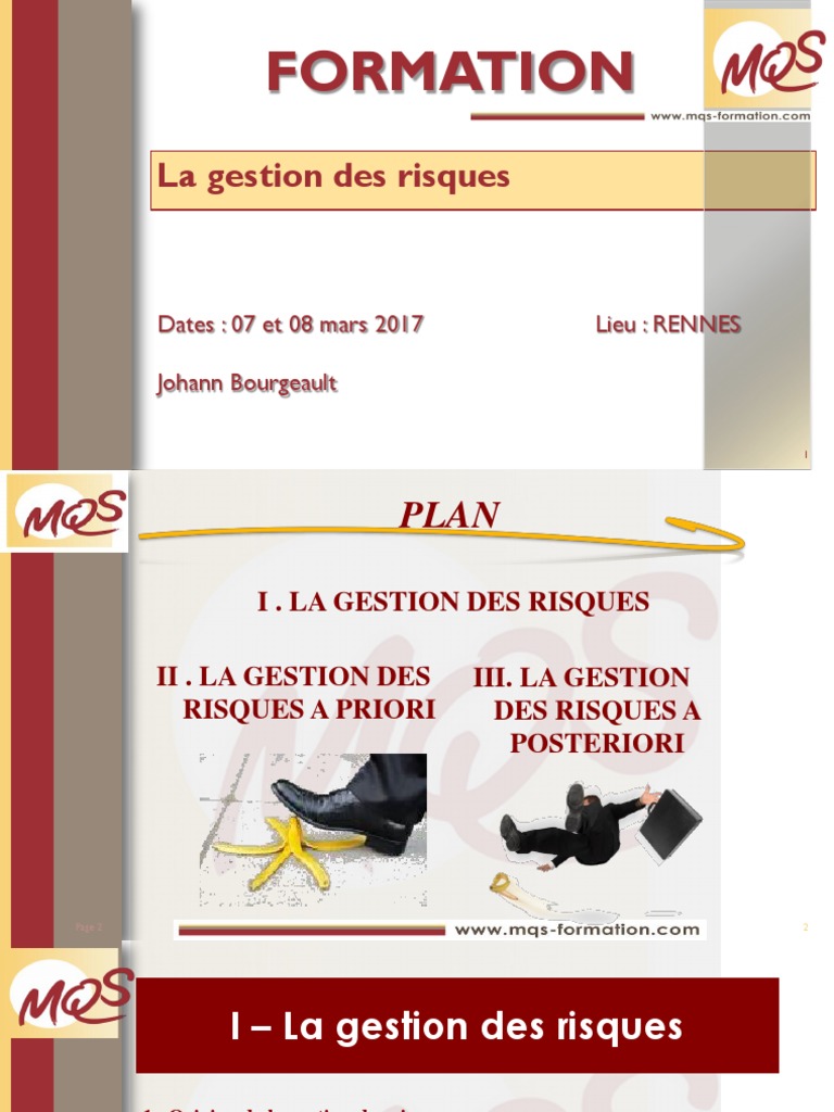 Support-formation-GESTION DU RISQUE PDF | PDF | Risque | Gestion des risques