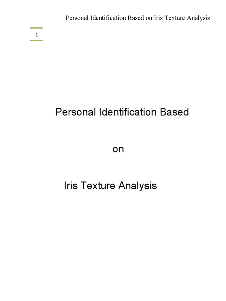 Iris Texture Analysis for Personal Identification | PDF | Biometrics ...